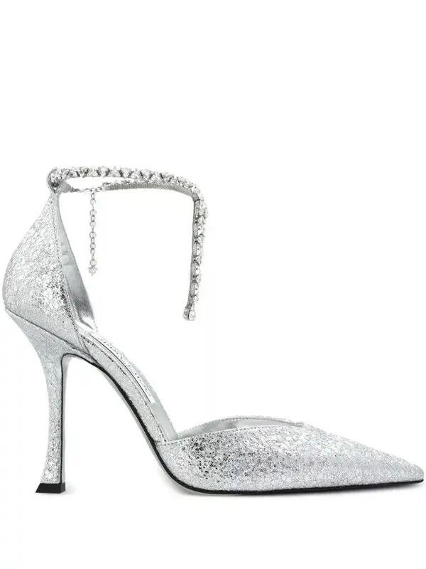 JIMMY CHOO 110mm Stevie Glitter Embellished Pumps