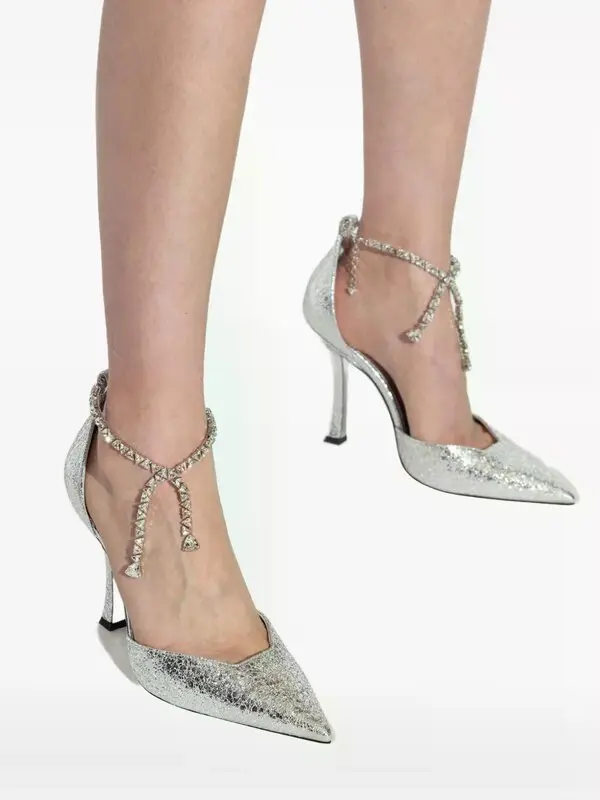 JIMMY CHOO 110mm Stevie Glitter Embellished Pumps