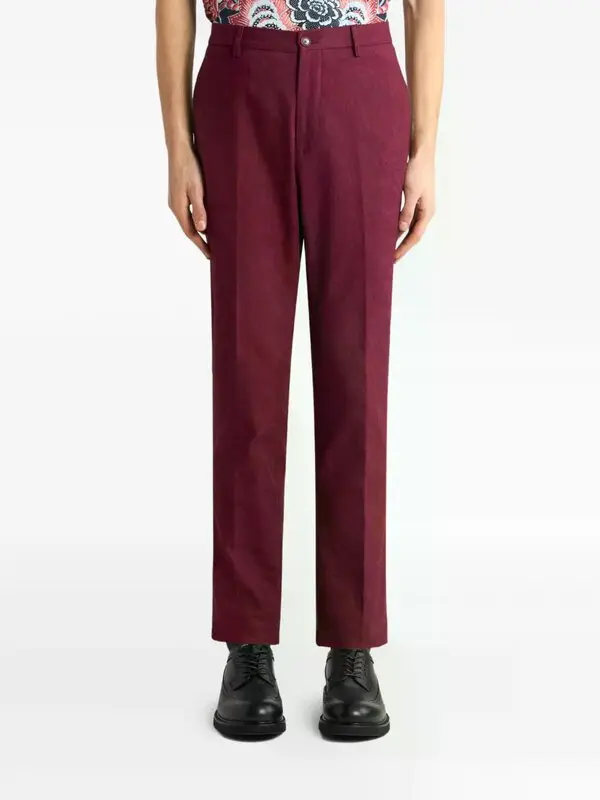 Etro Patterned Jacquard Straight-leg Trousers