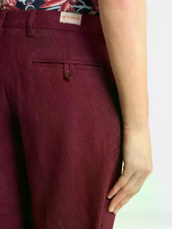 Etro Patterned Jacquard Straight-leg Trousers