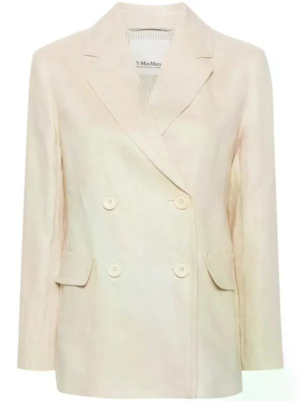 Max Mara Laura Double-breasted Linen Blazer - Neutrals