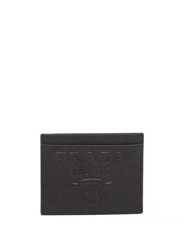 Prada Embossed-logo Cardholder - Black