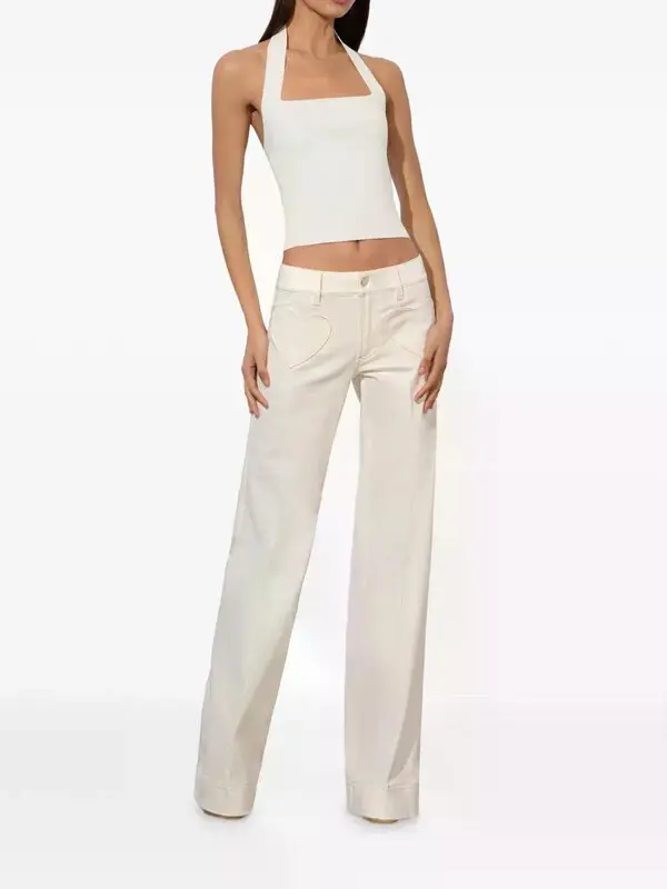 Alice + Olivia Heart Pocket Wide-leg Jeans