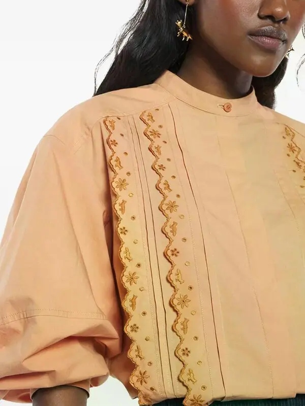 Maison Kitsuné Embroidered Long-sleeved Shirt