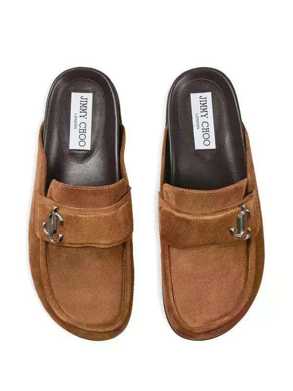 JIMMY CHOO Milo Suede Mule Slippers - Brown