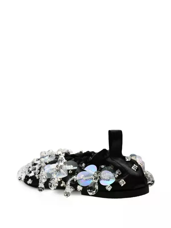 ANOUKI Crystal-embellished Satin Ballet Flats
