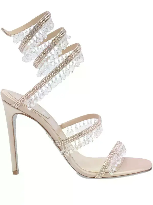 Rene Caovilla Crystal-embellished Sandals - Neutrals