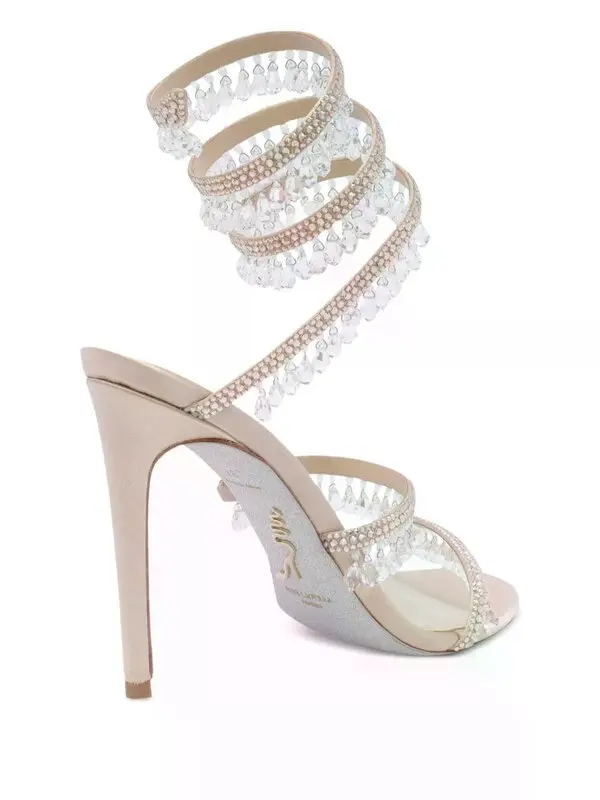 Rene Caovilla Crystal-embellished Sandals - Neutrals