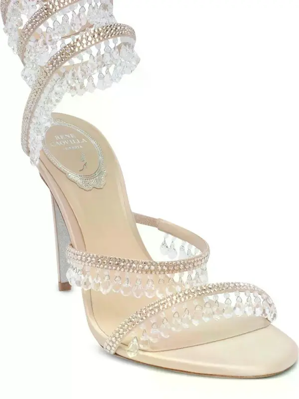 Rene Caovilla Crystal-embellished Sandals - Neutrals