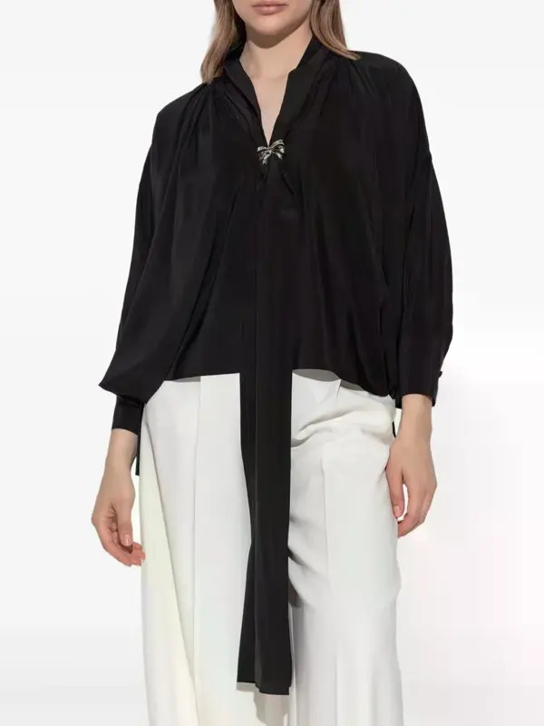 Max Mara Tie-front Silk Blouse