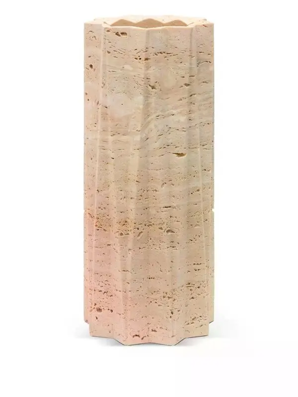 EDITIONS MILANO Fold Fluted Stone Vase - Neutrals