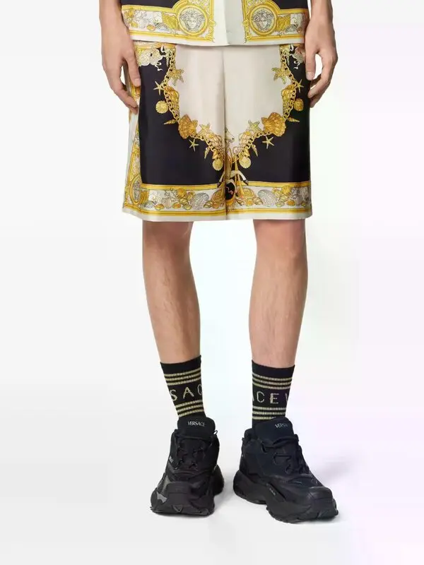 Versace Coral Theatre Shorts - White