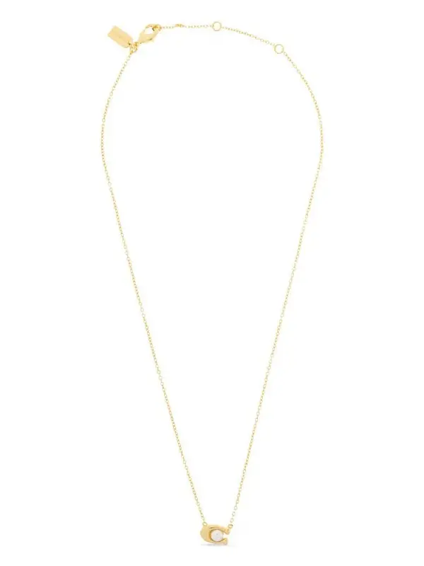 COACH C Pearl Necklace And Earrings