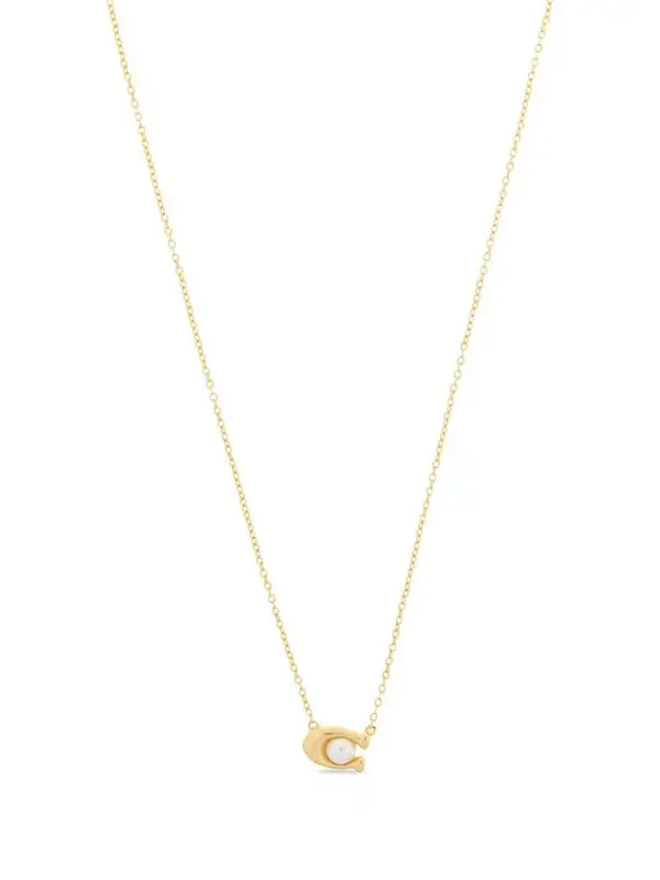 COACH C Pearl Necklace And Earrings