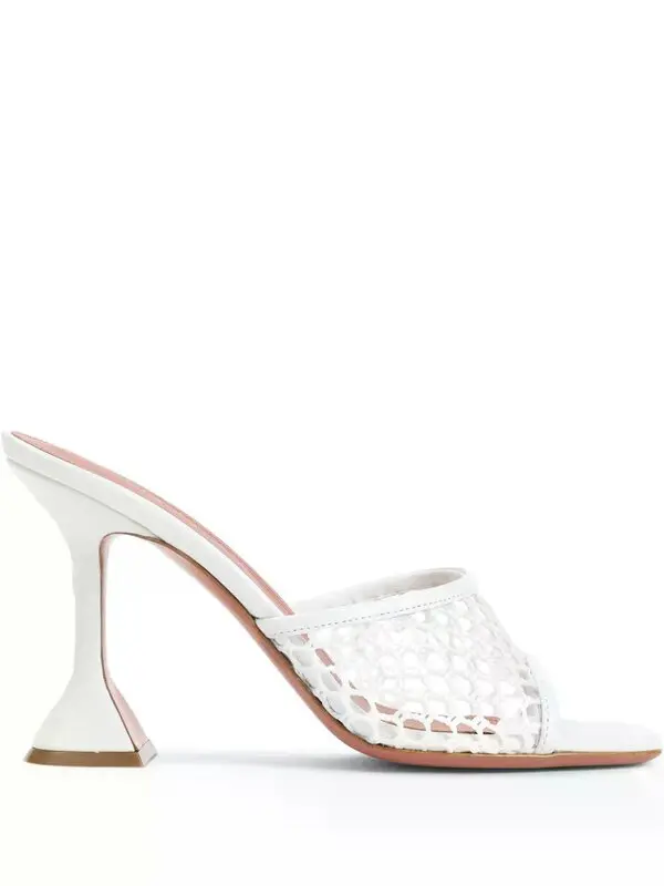Amina Muaddi Leather High Heel Sandals