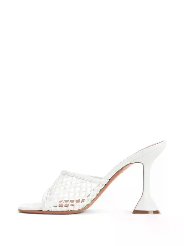 Amina Muaddi Leather High Heel Sandals