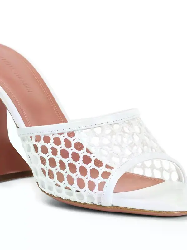 Amina Muaddi Leather High Heel Sandals