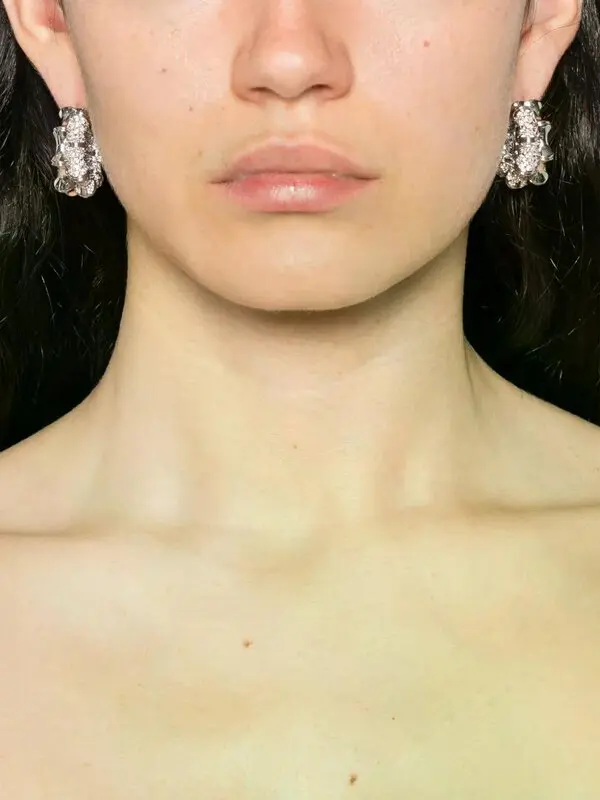 Eddie Borgo Double Pavé Bambu Hoop Earrings