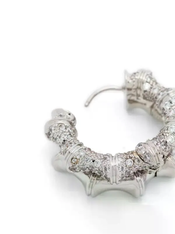 Eddie Borgo Double Pavé Bambu Hoop Earrings