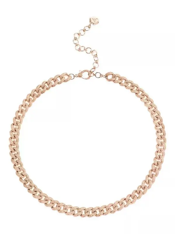 Shay Full-pave Link Necklace - Pink