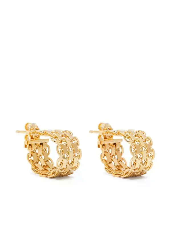 WOUTERS & HENDRIX Chained Hoop Earrings - Gold
