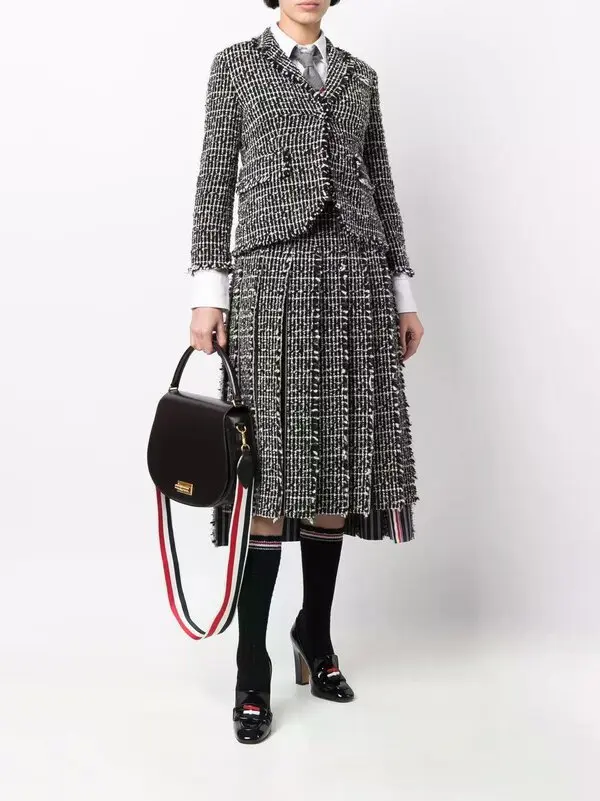 Thom Browne Patterned Jacquard Pleated Skirt