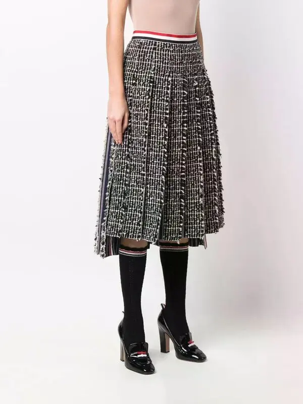 Thom Browne Patterned Jacquard Pleated Skirt