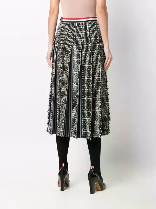 Thom Browne Patterned Jacquard Pleated Skirt