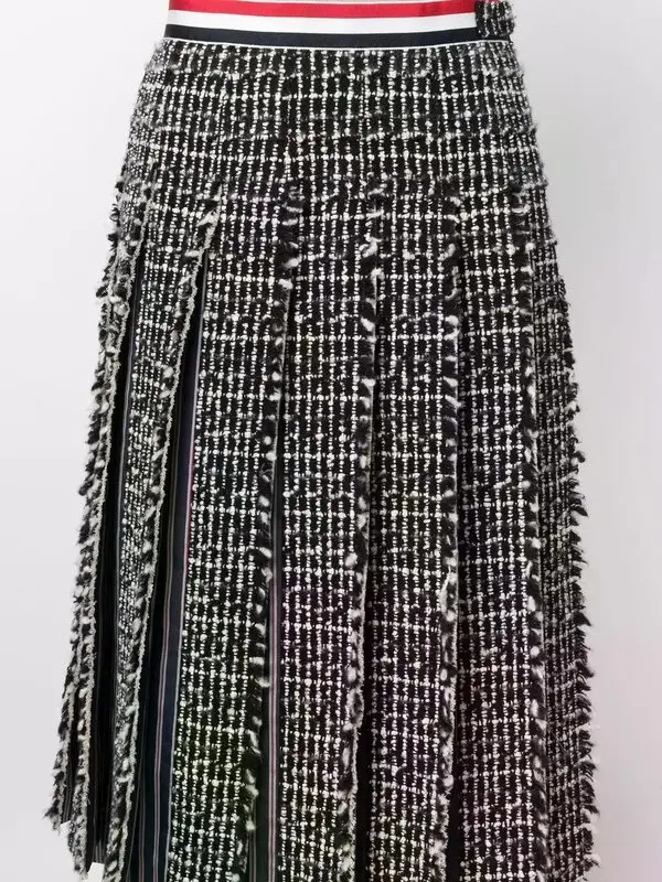 Thom Browne Patterned Jacquard Pleated Skirt