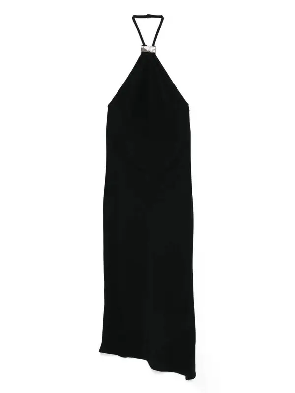 Attico Halterneck Low-back Midi Dress - Black