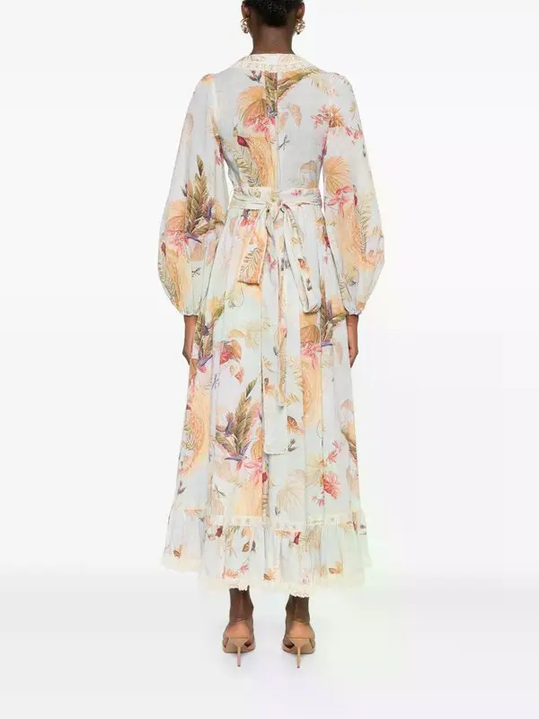 Zimmermann Ascension Frill Midi Dress - Blue
