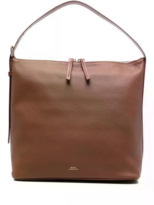A.p.c. Vera Grained Leather Shoulder Bag - Brown