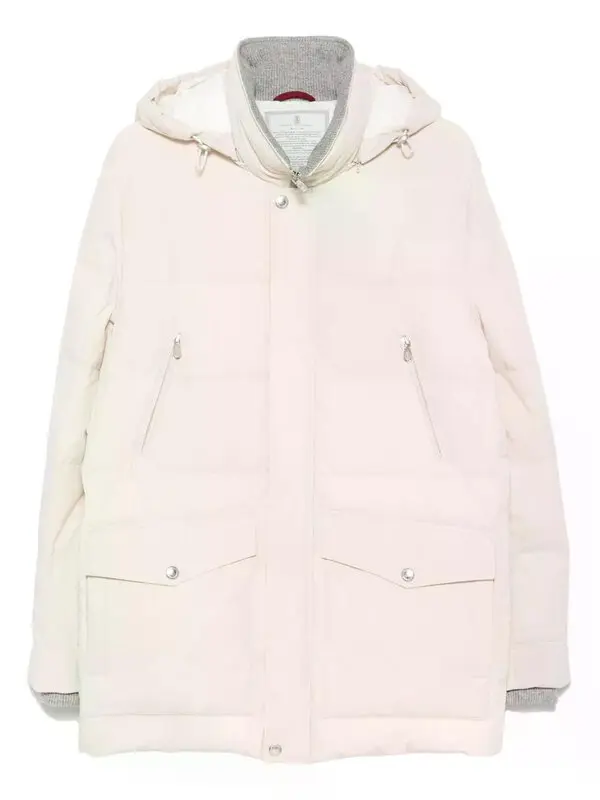 Brunello Cucinelli Hooded Puffer Jacket - Neutrals