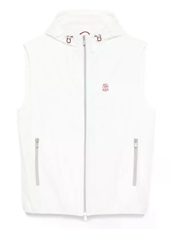 Brunello Cucinelli Hooded Waistcoat - White