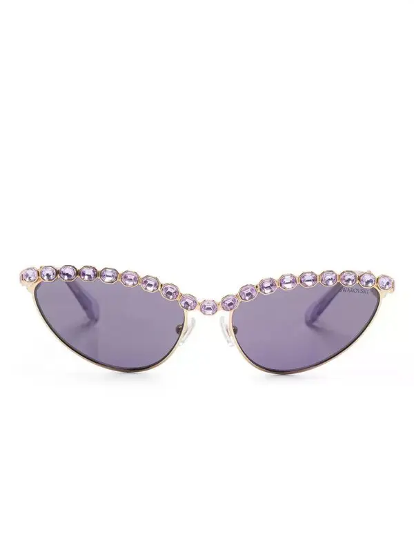 SWAROVSKI Crystal-embellished Cat-eye Sunglasses - Gold