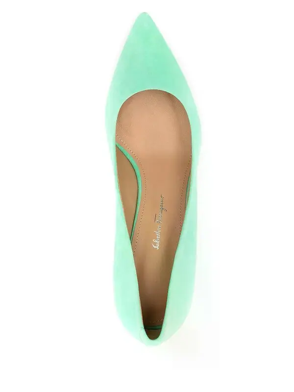 FERRAGAMO Ilary Suede Pumps - Green