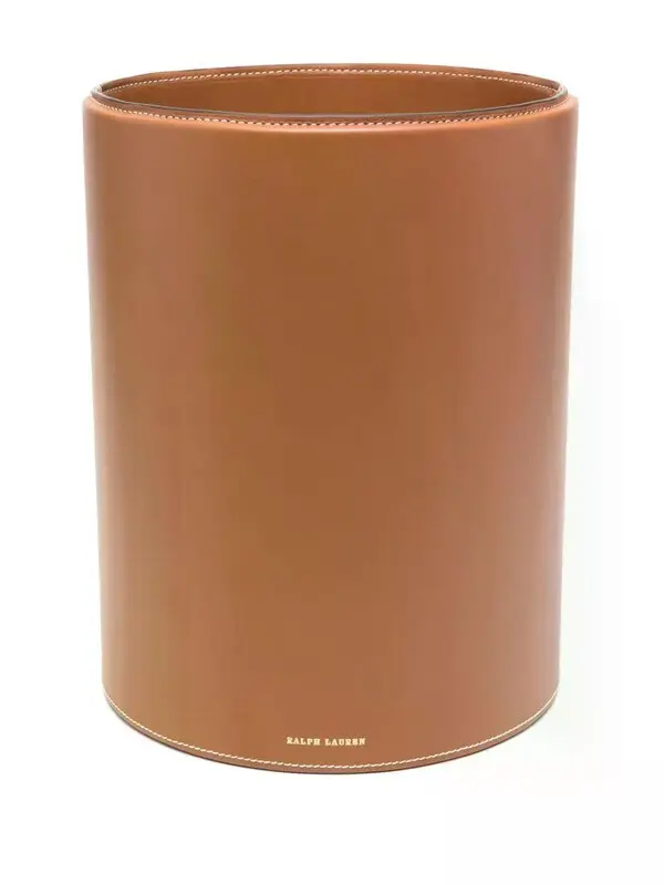 Ralph Lauren Brennan Leather Waste Bin - Brown