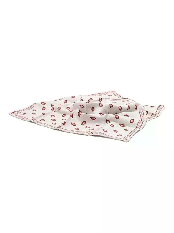 Brunello Cucinelli Patterned Silk Scarf - White