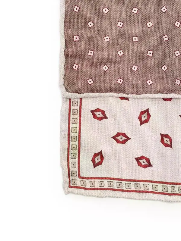 Brunello Cucinelli Patterned Silk Scarf - White