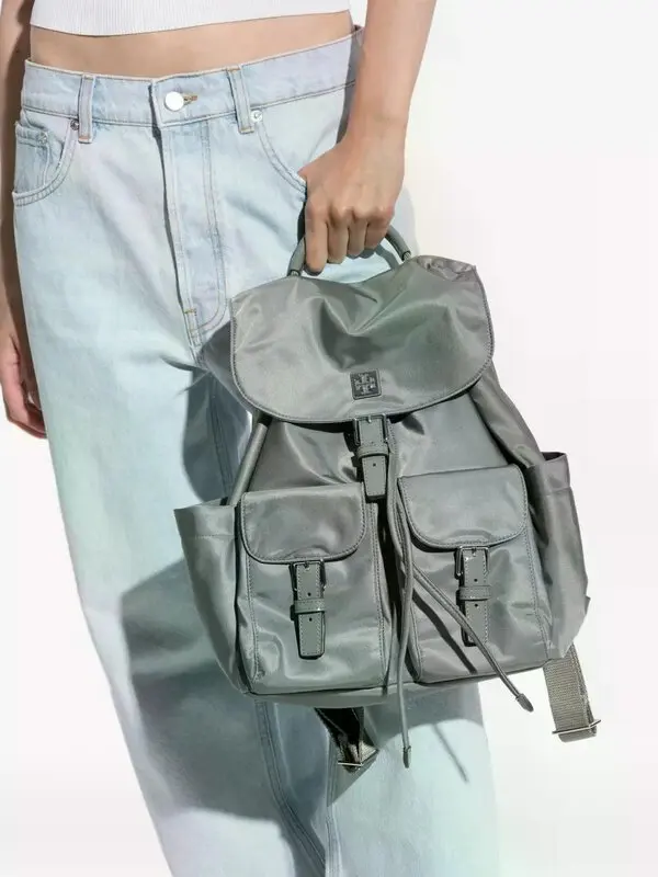 Tory Burch Drawstring Backpack - Grey