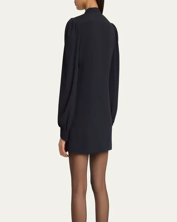 Chloé Ruffle Front Long-sleeve Mini Dress