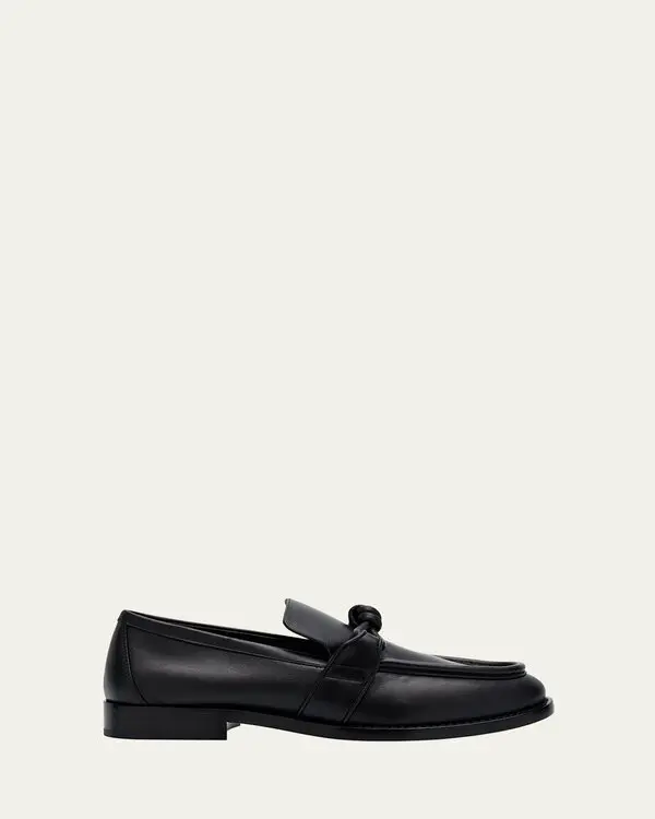 Bottega Veneta Astaire Metal Knot Leather Loafers - Black