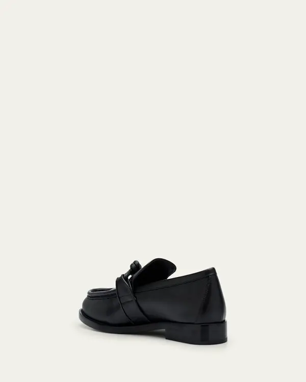 Bottega Veneta Astaire Metal Knot Leather Loafers - Black