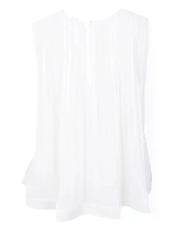 Vince A-line Pleated Top - White