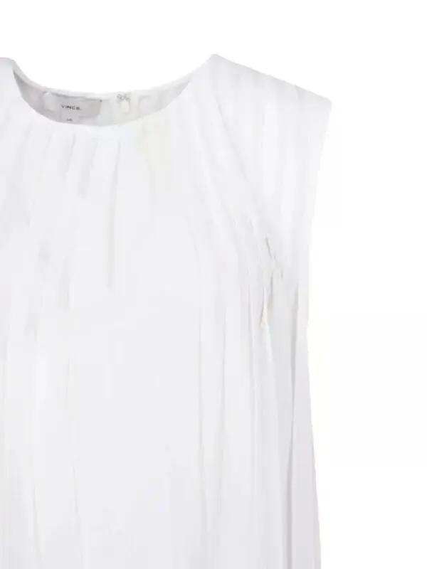 Vince A-line Pleated Top - White