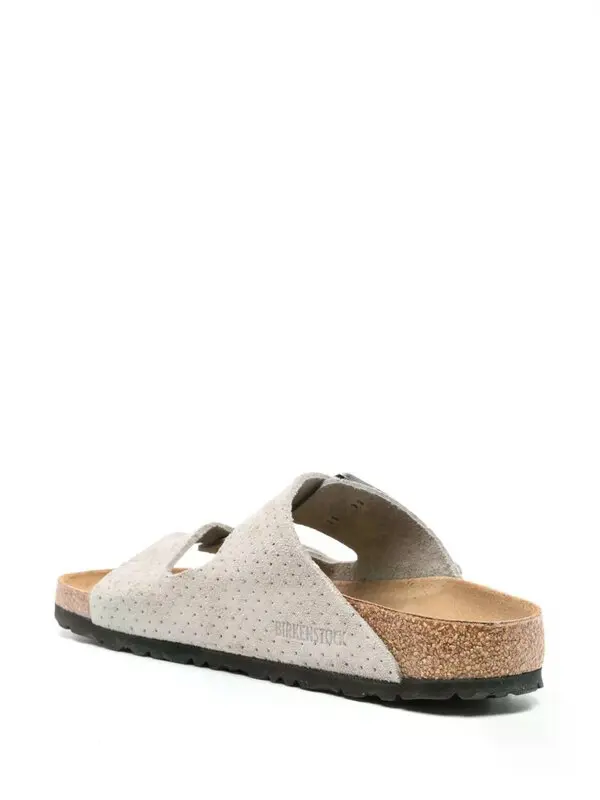 BIRKENSTOCK Arizona Perforated Suede Slides - Grey