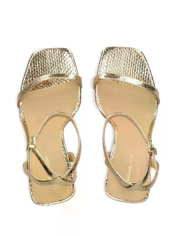 Michael Kors 100mm Liana Metallic Leather Strappy Sandals