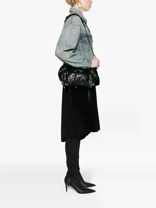 Balenciaga Le Cagole Leather Shoulder Bag - Black