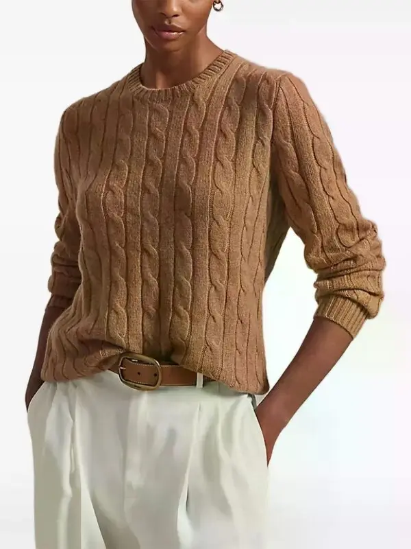 Polo Ralph Lauren Cable-knit Crewneck Sweater - Brown