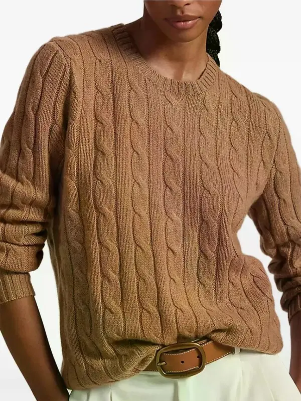 Polo Ralph Lauren Cable-knit Crewneck Sweater - Brown